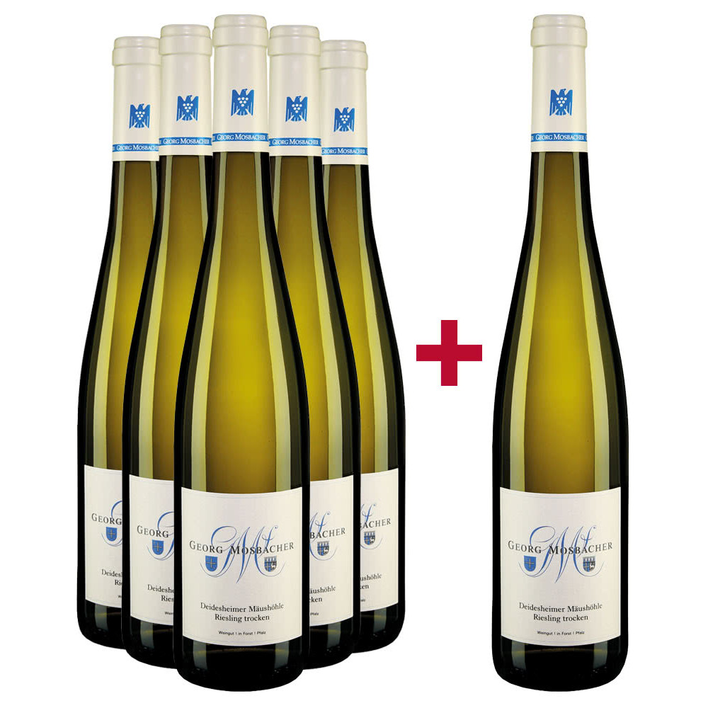 Georg Mosbacher 5+1 Paket Deidesheimer Mäushöhle Riesling trocken VDP ...