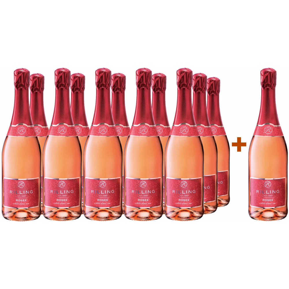 Rilling Sekt 11+1 Paket Rosé Sekt halbtrocken