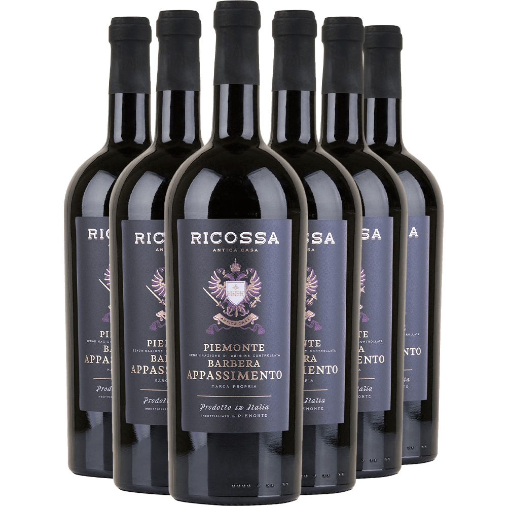 Ricossa 6er Paket Barbera Piemonte Appassimento DOC