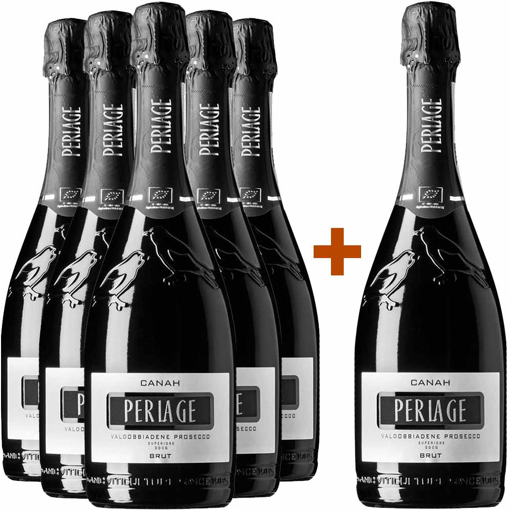 Perlage 5+1 Paket Canah Valdobbiadene Prosecco Superiore DOCG brut Bio