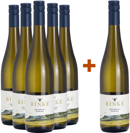 Weingut Rinke 5+1 Paket Wild auf Schiefer® Saar-Riesling Kabinett feinherb